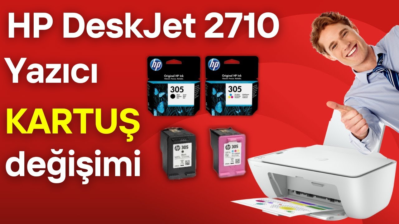 Hp Deskjet 2710 - 2700 Serisi Yazıcı Kartuş Değişimi Nasıl Yapılır? - YouTube