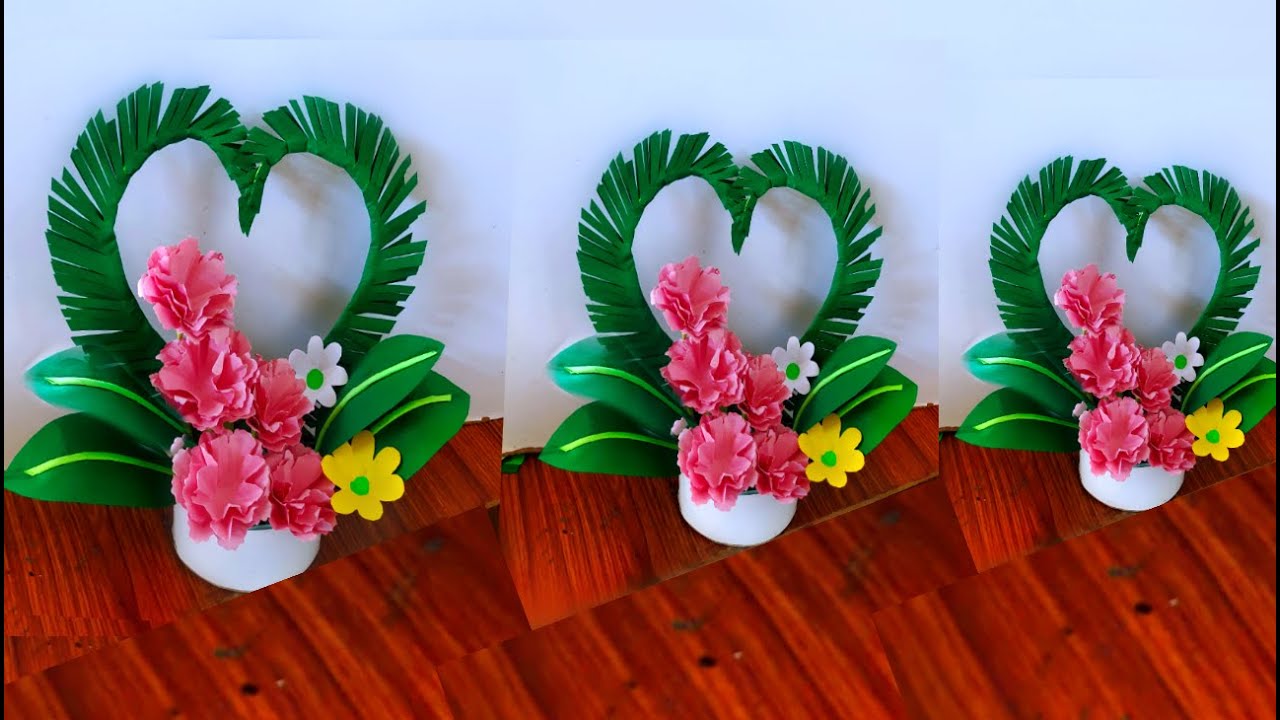How To Make Flower Bouquet for valentine day / valentine day craft ...