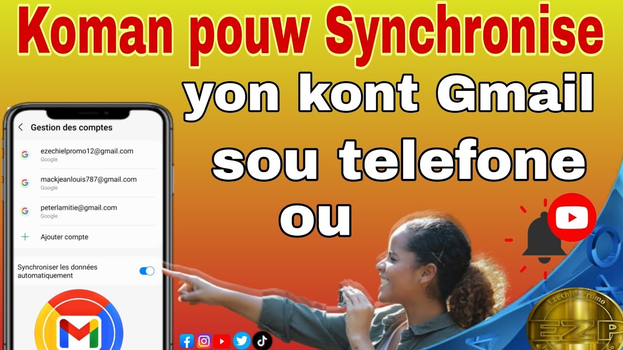 Men koman pou ou synchronise nenpot kont gmail sou telefone wan - YouTube