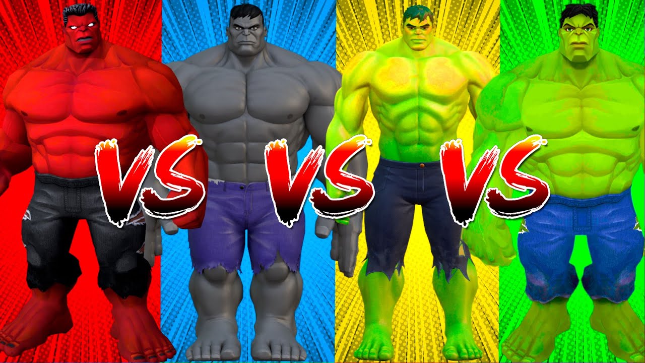 SUPERHERO COLOR DANCE CHALLENGE Red Hulk vs Black Hulk vs Yellow Hulk ...
