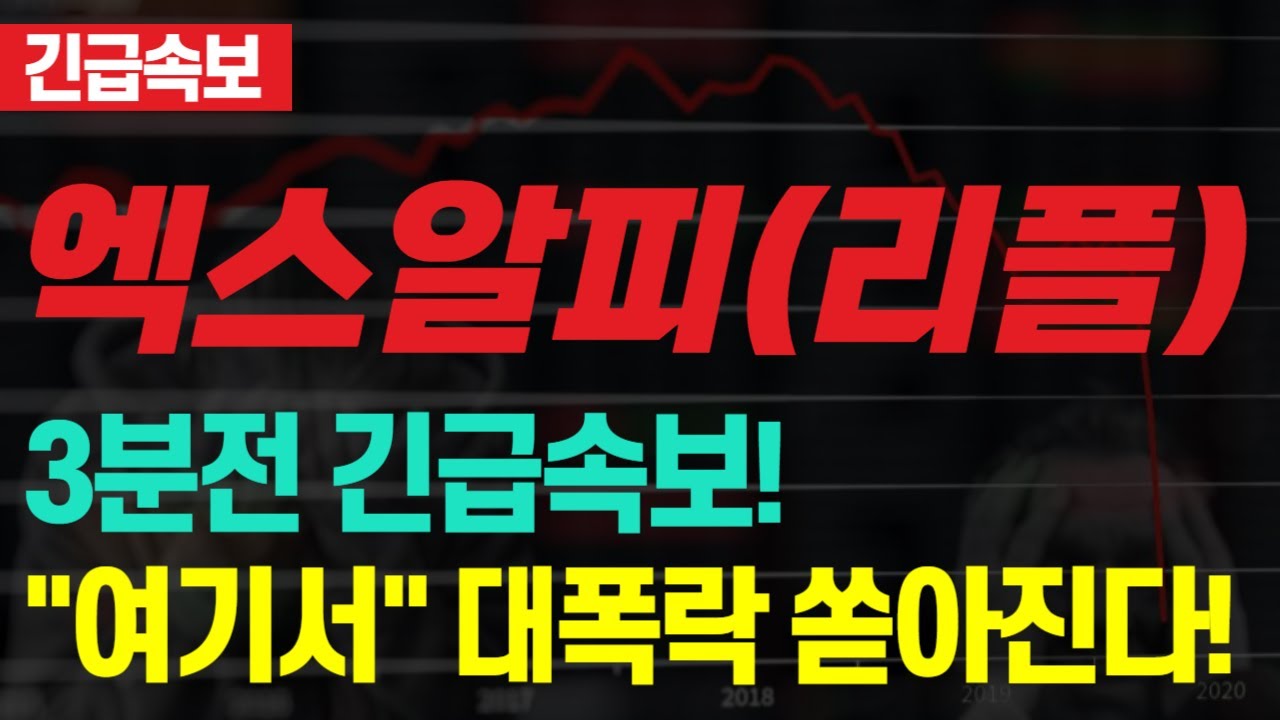 엑스알피 리플 코인 큰일났다 대형폭락 터진다 반드시 대응하셔야 합니다 엑스알피코인 리플코인 Xrp 엑스알피전망
