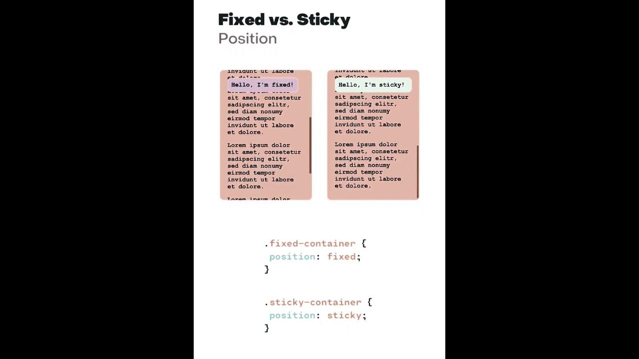 Fixed Vs Sticky Css Youtube