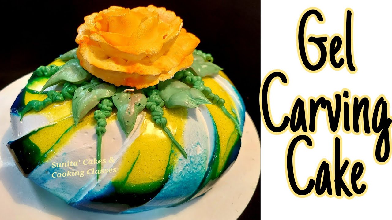 Two Shade Gel Carving Cake | Cake Decorating | Bakery Style Gel Carving ...