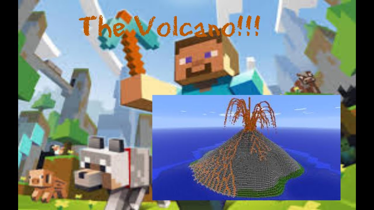 How to make a simple Volcano in Minecraft PE - YouTube