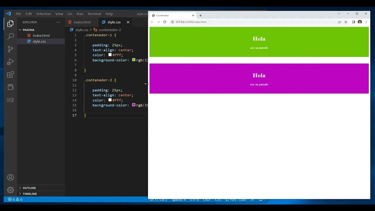 como PONER COLOR a un CONTENEDOR en HTML 🌎 - YouTube