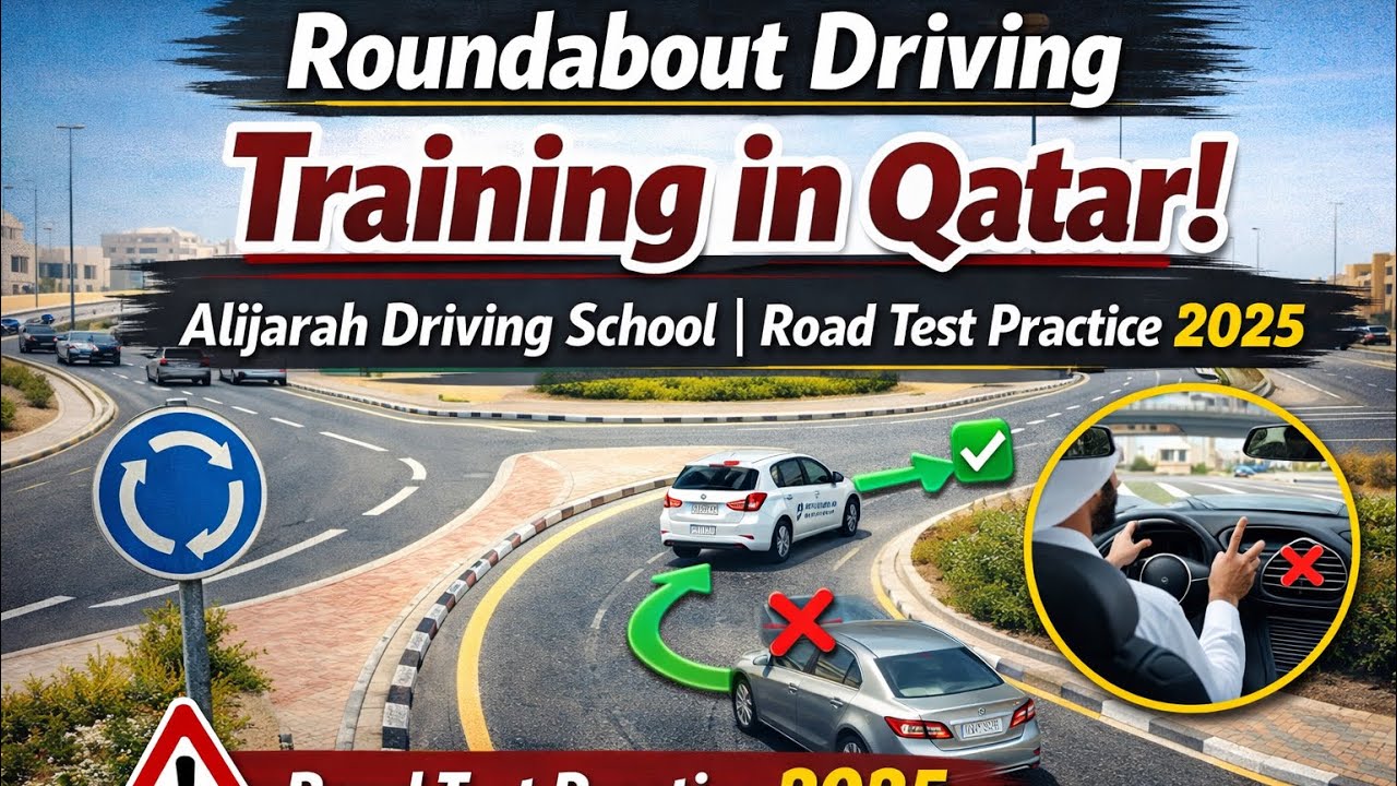Roundabout Driving Training in Qatar | Alijarah Driving School | Road ...