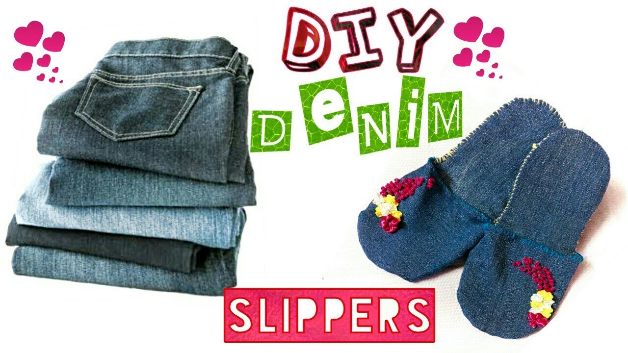 DIY Denim Slippers| How to make denim slipper at home| Denim Slippers ...
