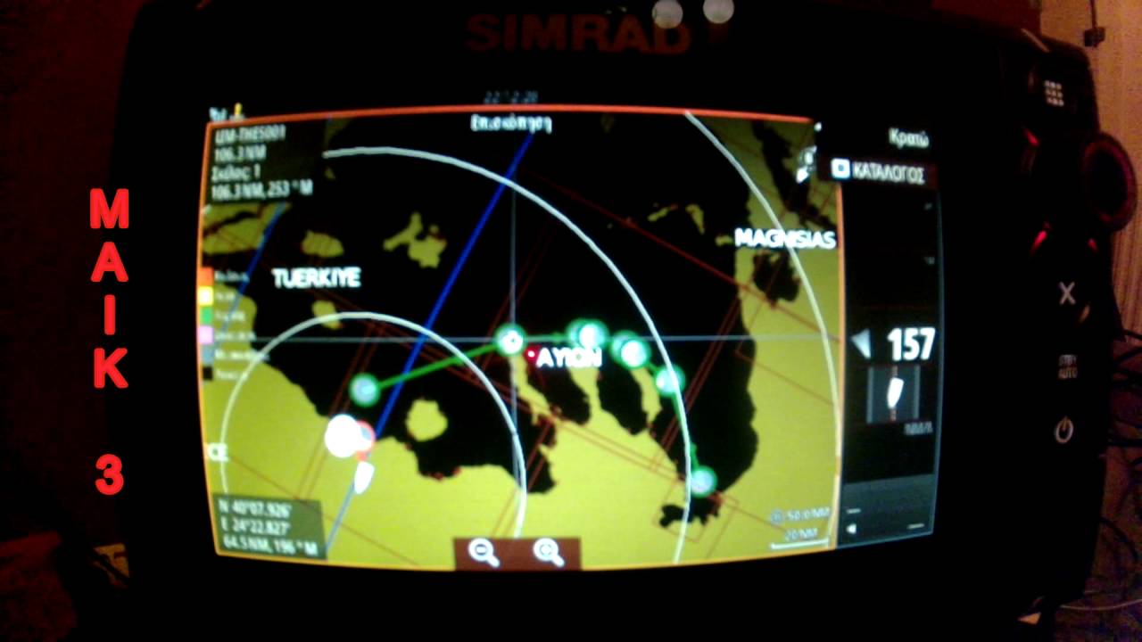 SIMRAD Nss evo2 combo auto route1 - αυτόματη διαδρομή - YouTube