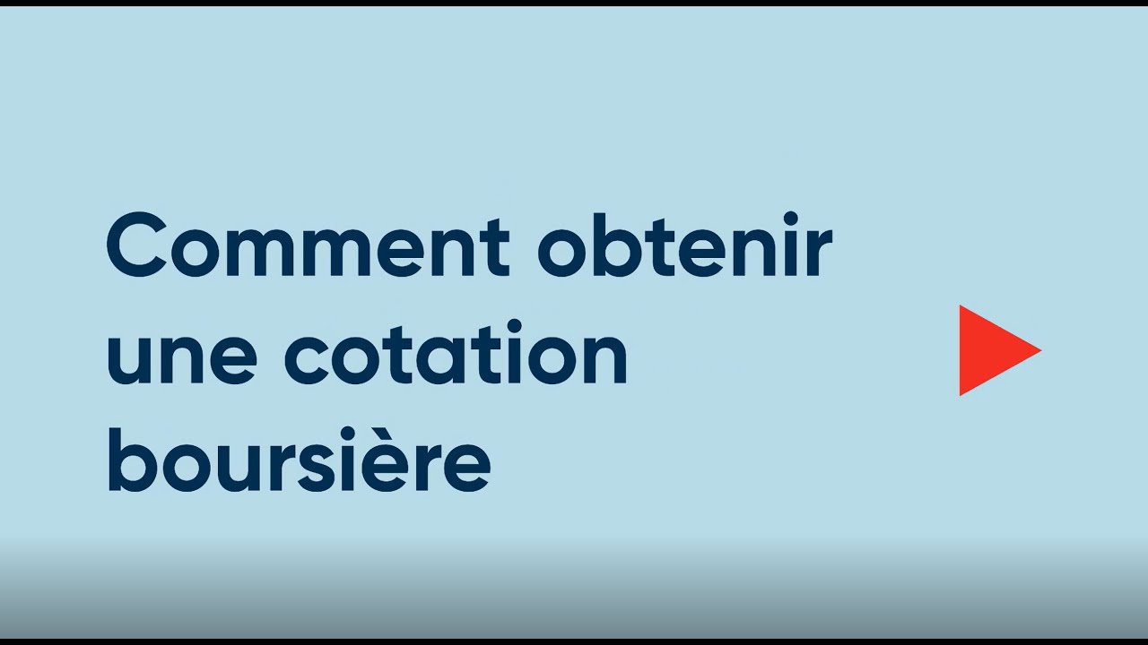 Comment obtenir une cotation boursière - YouTube
