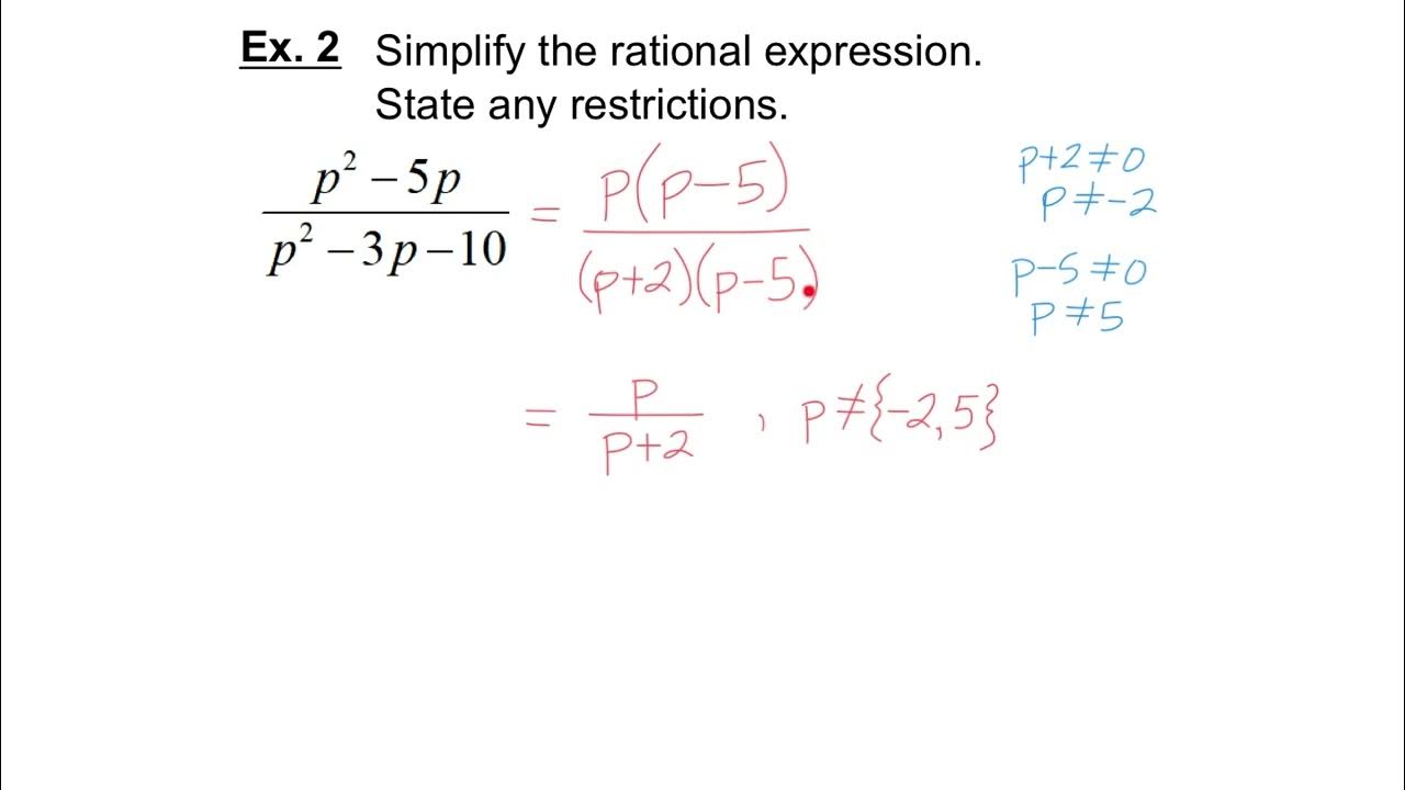 MCR3U 2-4 Simplifying Rational Functions - YouTube