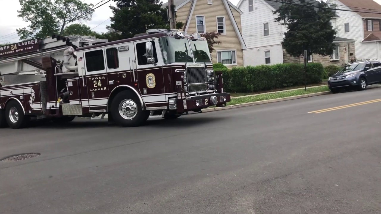 Harrison Fire Tower Ladder 24 Returning to Headquarters From a Inside ...