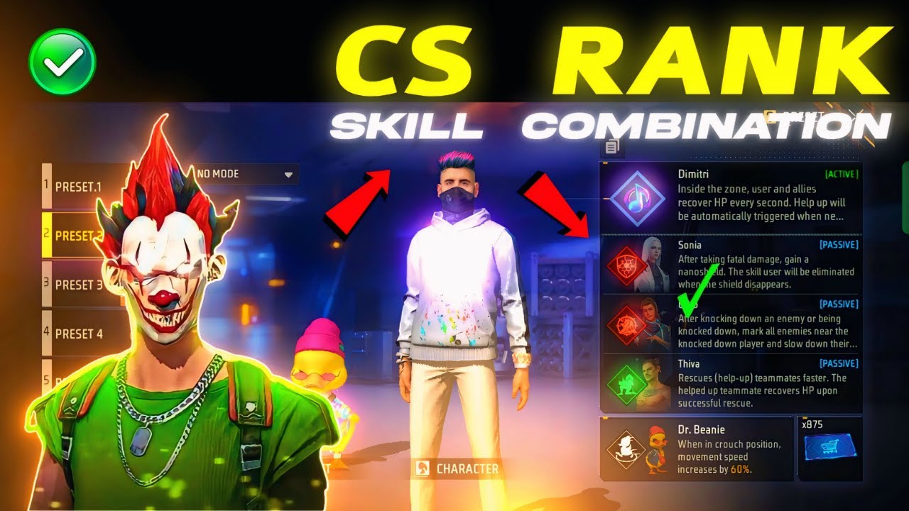 CS rank character combination 2024 | Best character combination for CS rank | Scarecrow Gaming ...
