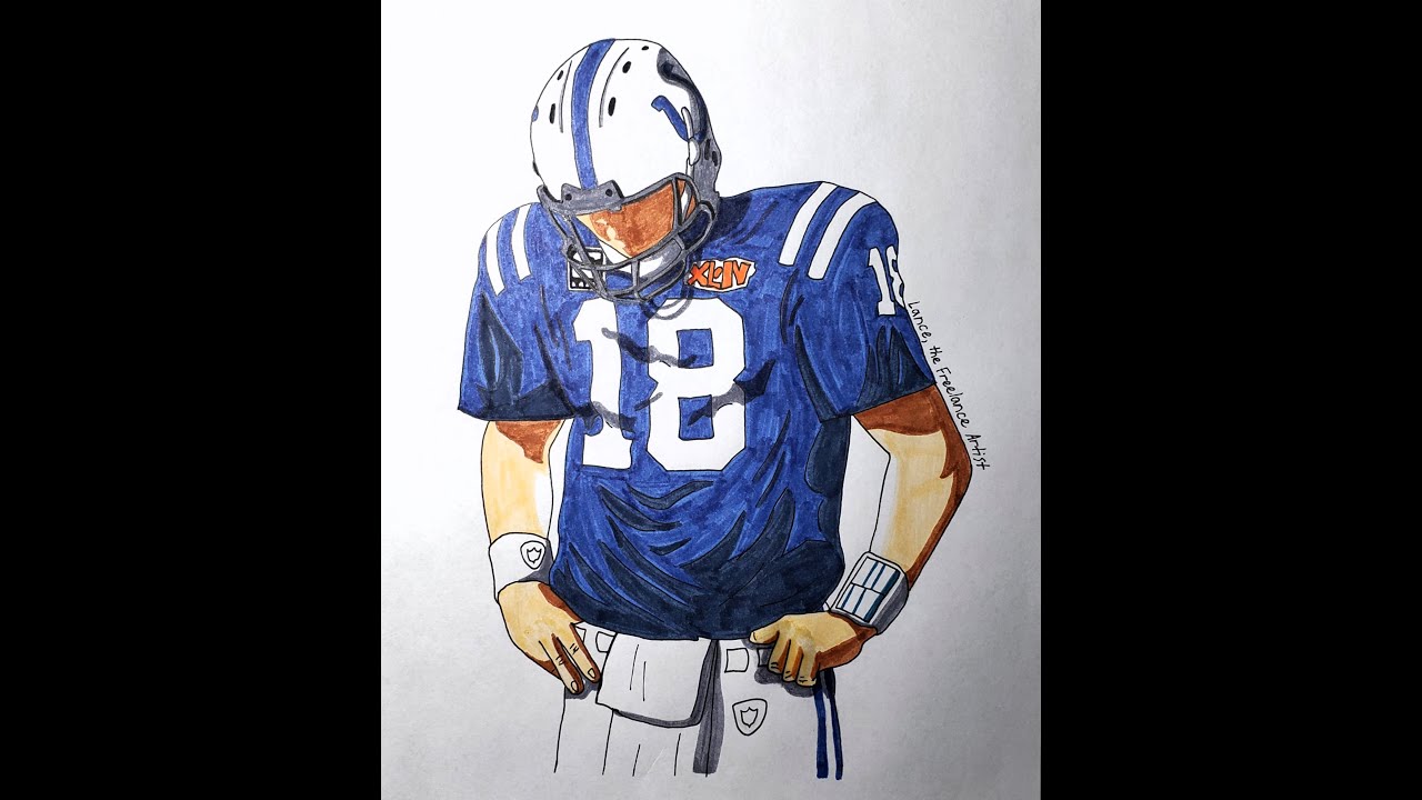 Peyton Manning Speed Drawing - YouTube