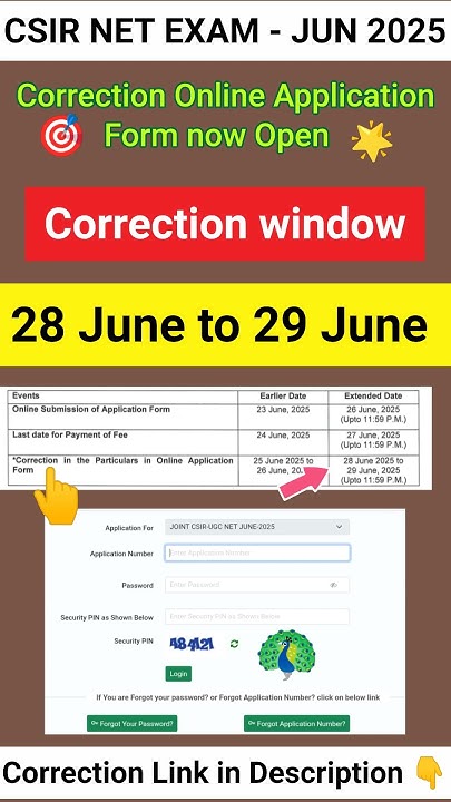 csir net correction window 2025 | csir net correction window june 2025 | correction window ...