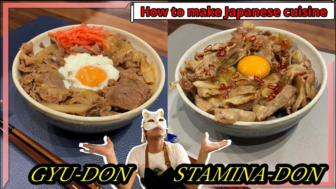 Which do you like? How to make Gyu-don; beef bowl/Stamina-don; garlic ...