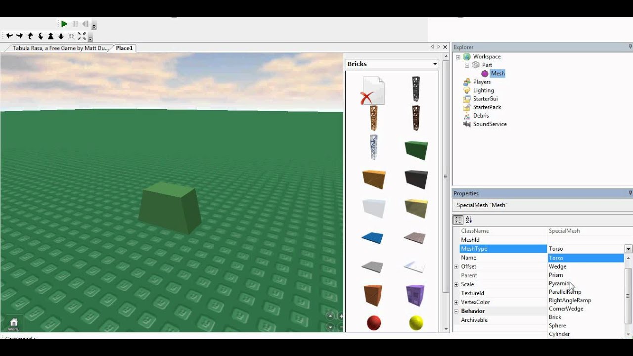 How to make a mesh Part on ROBLOX (HD720p) - YouTube