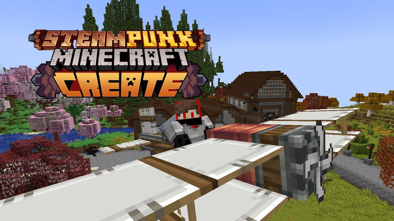 I built an AIRFIELD in STEAMPUNK MINECRAFT CREATE - YouTube