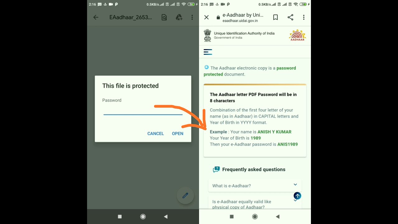 How to download aadhar card and password to open its pdf.(Full screen ...