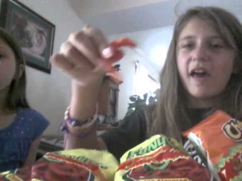 Flaming hot chips challenge - YouTube