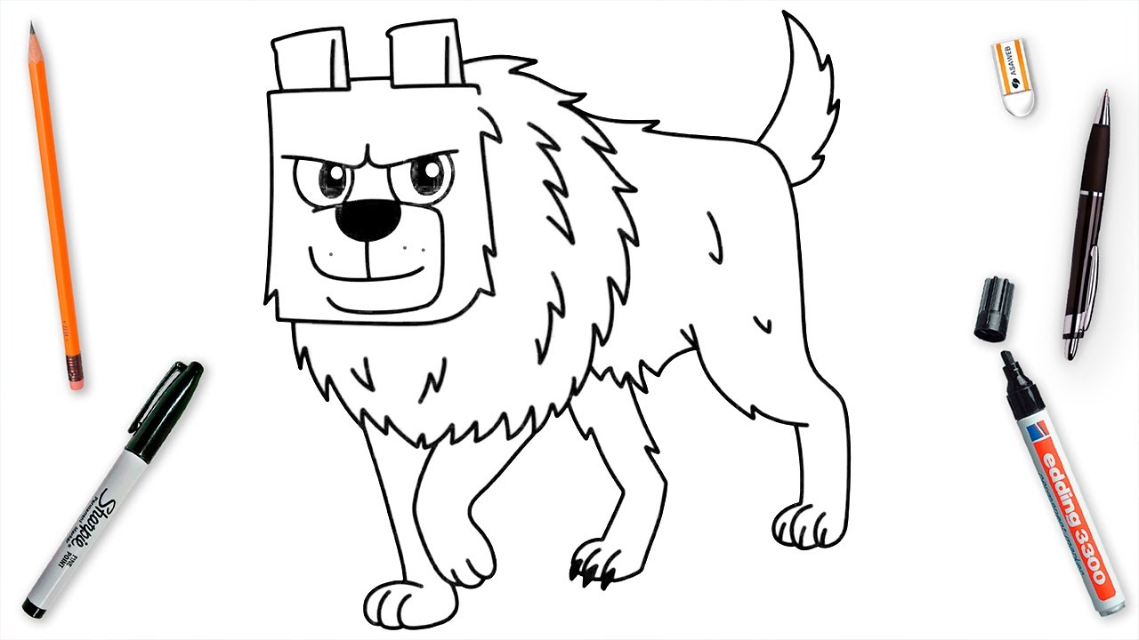 How To Draw Wolf Easy Step By Step | A Minecraft Movie Drawing Tutorial ...