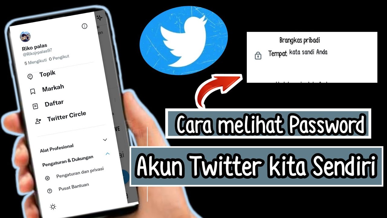 Cara melihat kata sandi akun twitter di android terbaru 2023 - YouTube