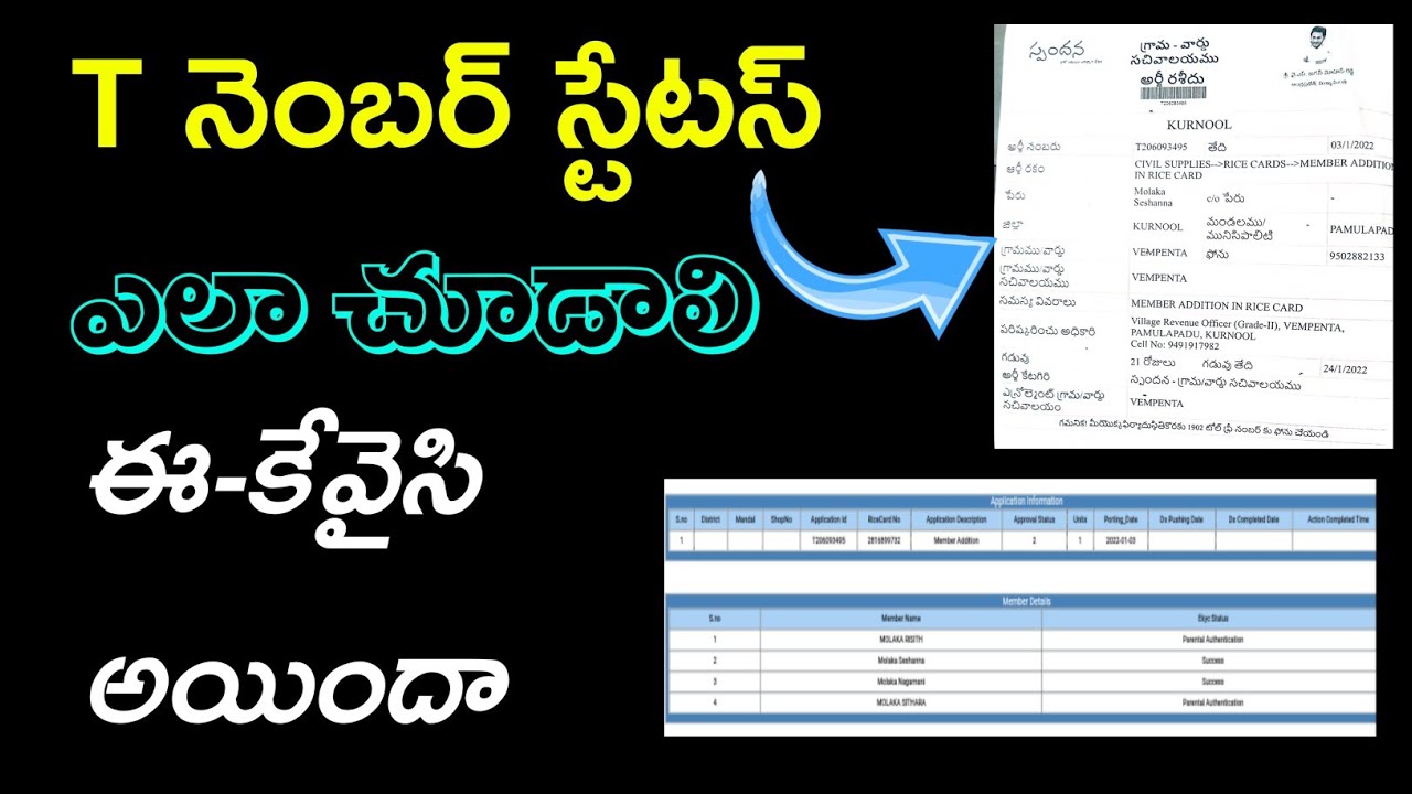 How to check Rice Card T Number status online without login?? Mana ...