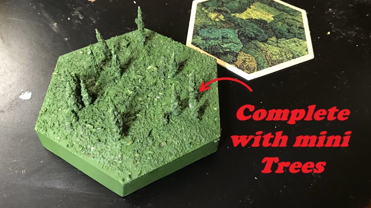 How to Make a Forrest Tile for Settlers of Catan (or Scythe) - YouTube