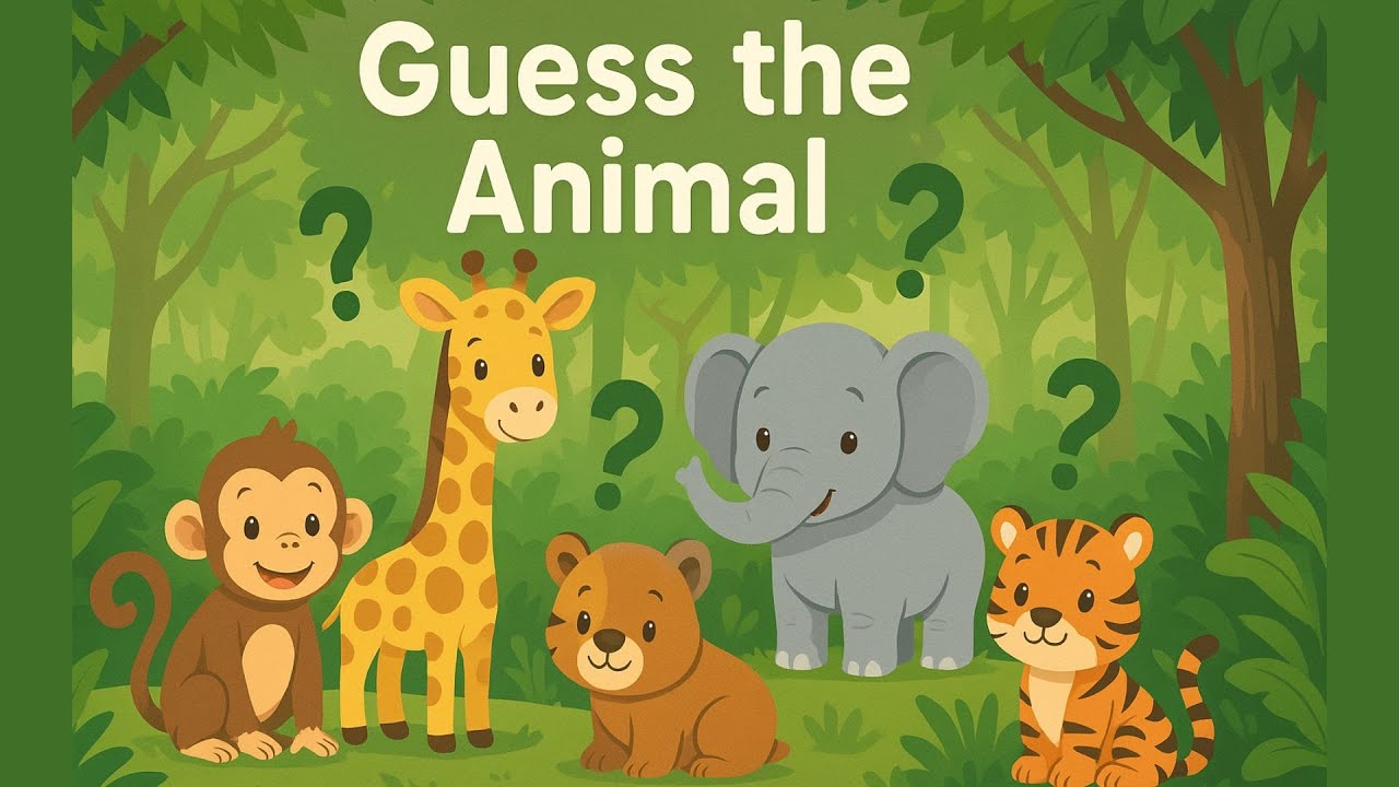 🟤 Guess the Animal 🐾 | Fun Jungle Animal Quiz for Kids! 🌴 | Study Time ...
