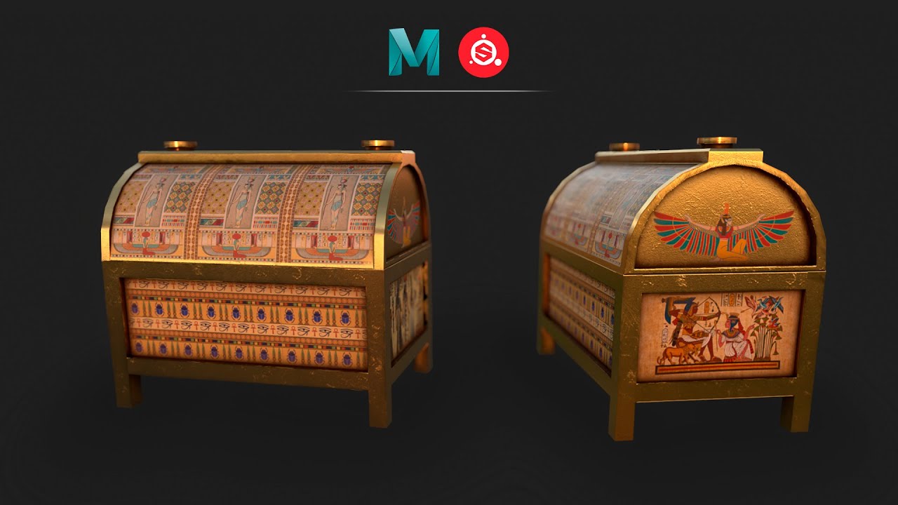 EASY SPEED MODELING LOW POLY EGYPT CHEST IN AUTODESK MAYA and SUBSTANCE ...