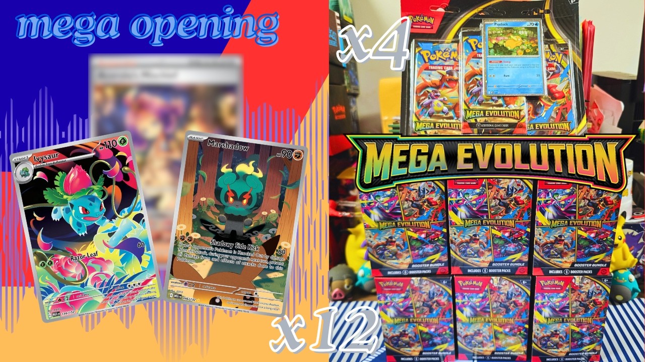 Opening Stacks of Mega Evolutions Packs!! Booster Bundles and Blisters ...