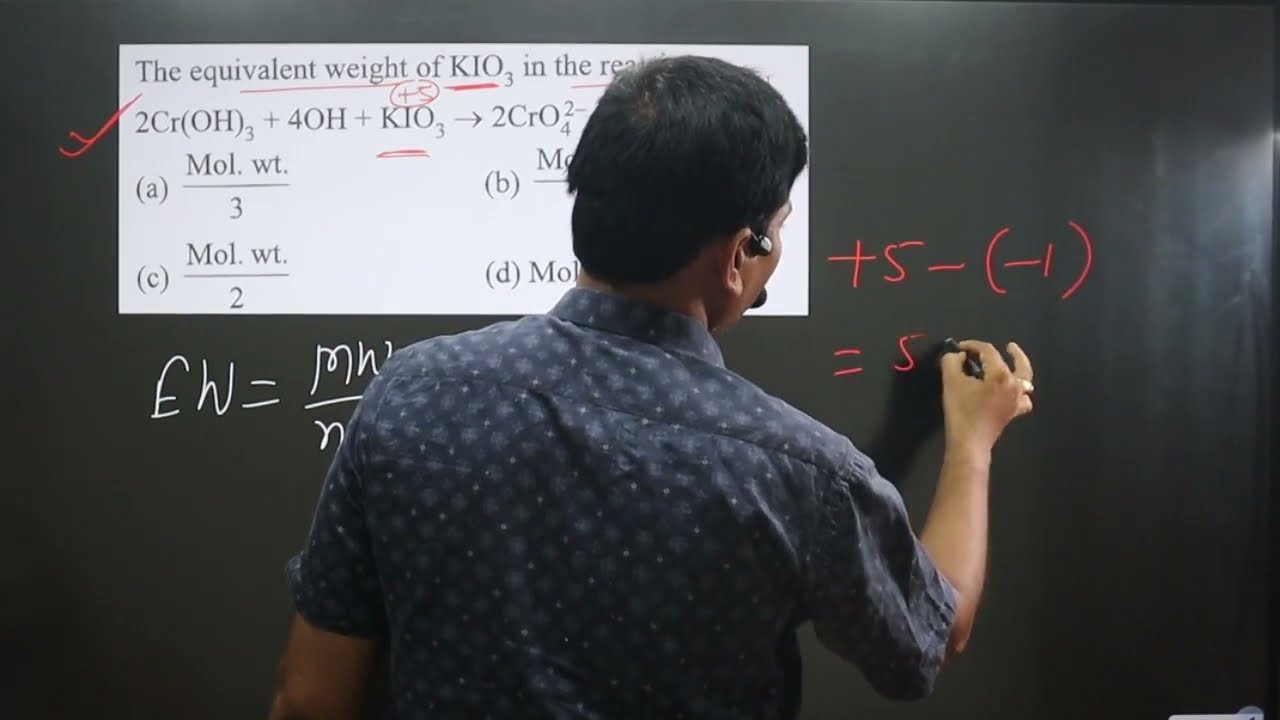 The equivalent weight of KIO3 in the reaction | Equivalence weight | Equivalance master - YouTube