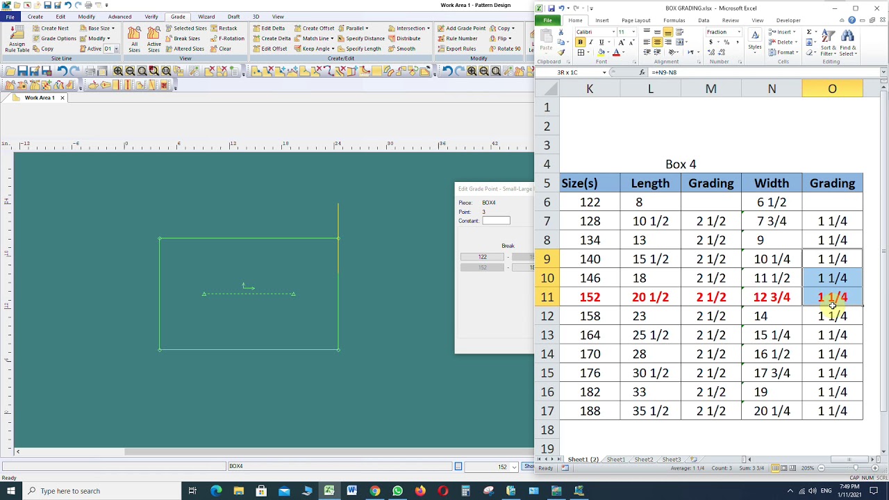 NUMERIC RULE TABLE AND EVEN GRADING #Gerber #PDS #Training - YouTube