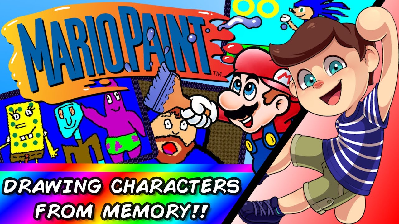 DRAWING CHARACTERS FROM MEMORY ON SNES MS PAINT!!! - Mario Paint ...
