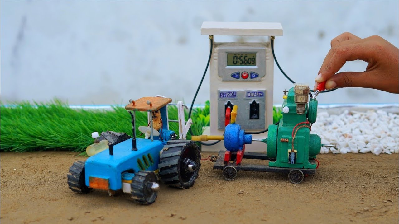 diy tractor mini petrol pump science project || Mini Creative ...