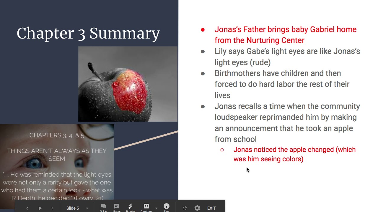 The Giver Chapters 1 6 Summary YouTube
