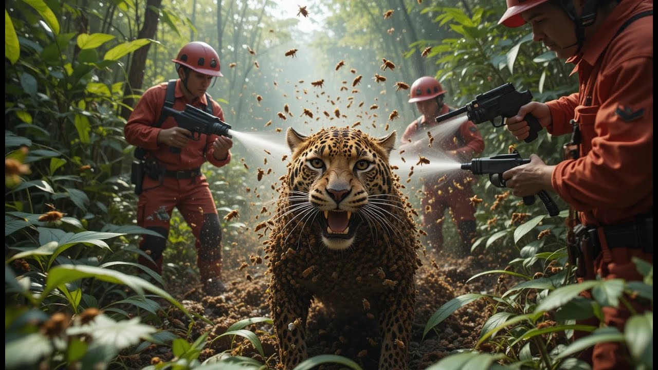 Jaguar Swarmed by Millions of Bees! - YouTube