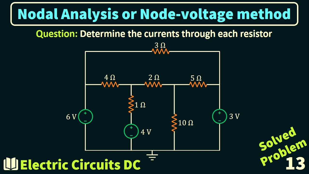 Nodal Analysis | Node voltage method | Solved problem 13 - YouTube