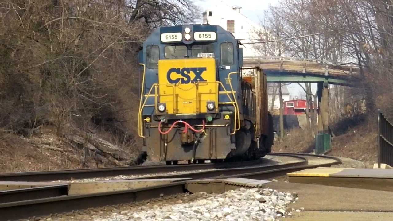 CSX Work Train w/ GP38-2S & SD50-2 @ Washington Grove - YouTube