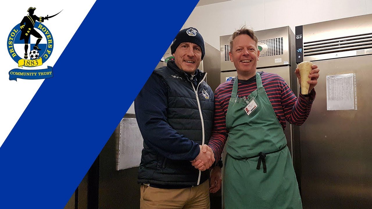 Bristol Rovers Food Donation To The Wild Goose - YouTube