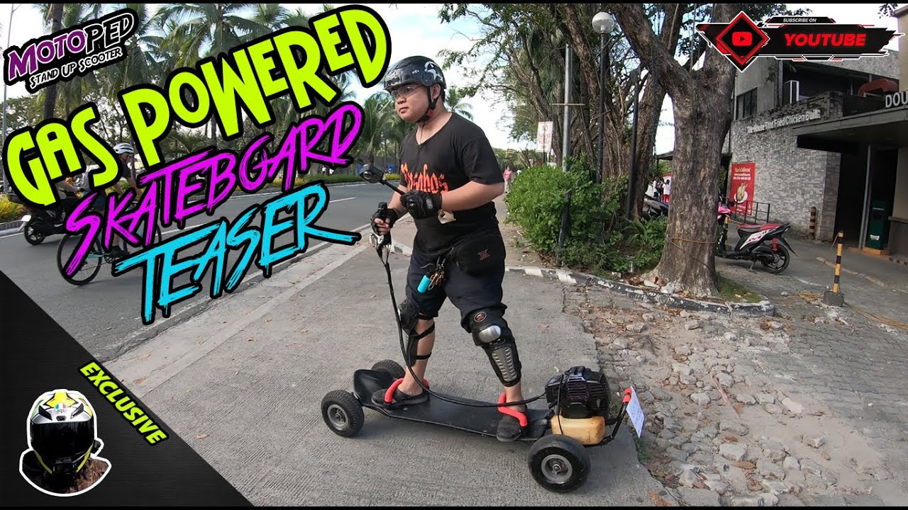 MotoPed Gas Powered Skateboard Teaser - YouTube