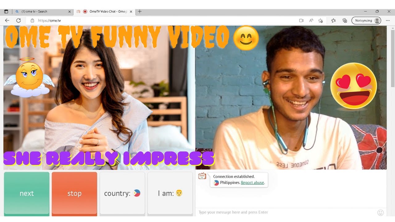 A girl impressed with me on ome tv😍💖 \\ ome tv funny video \\ omegle ...