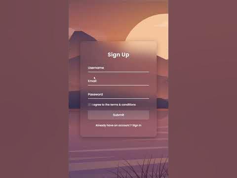Glassmorphism Sign Up Form - YouTube