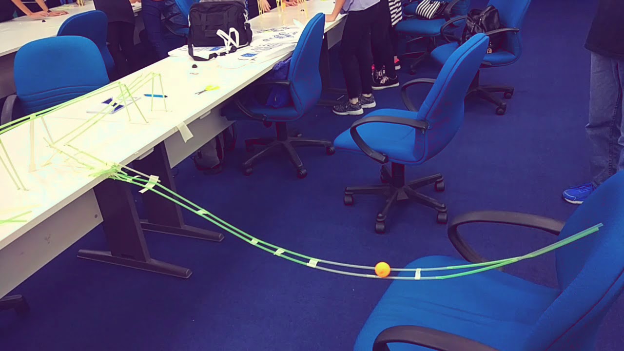 Pingpong roller coaster made by straw! - YouTube