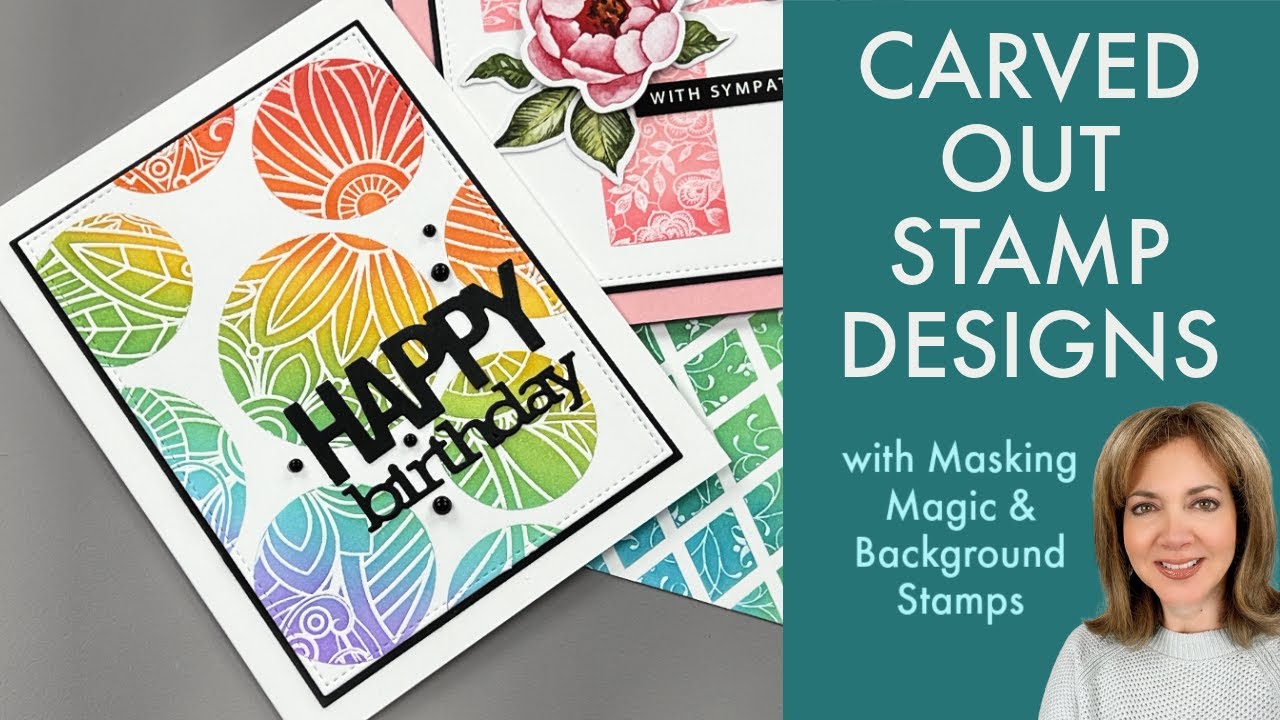 Carved Out Stamp Designs with ANY Background Stamp! - YouTube