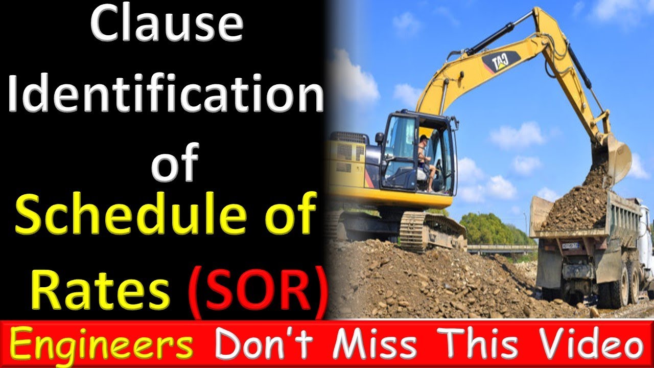 How to identify & understand the clause of Schedule Of Rates(SOR ...