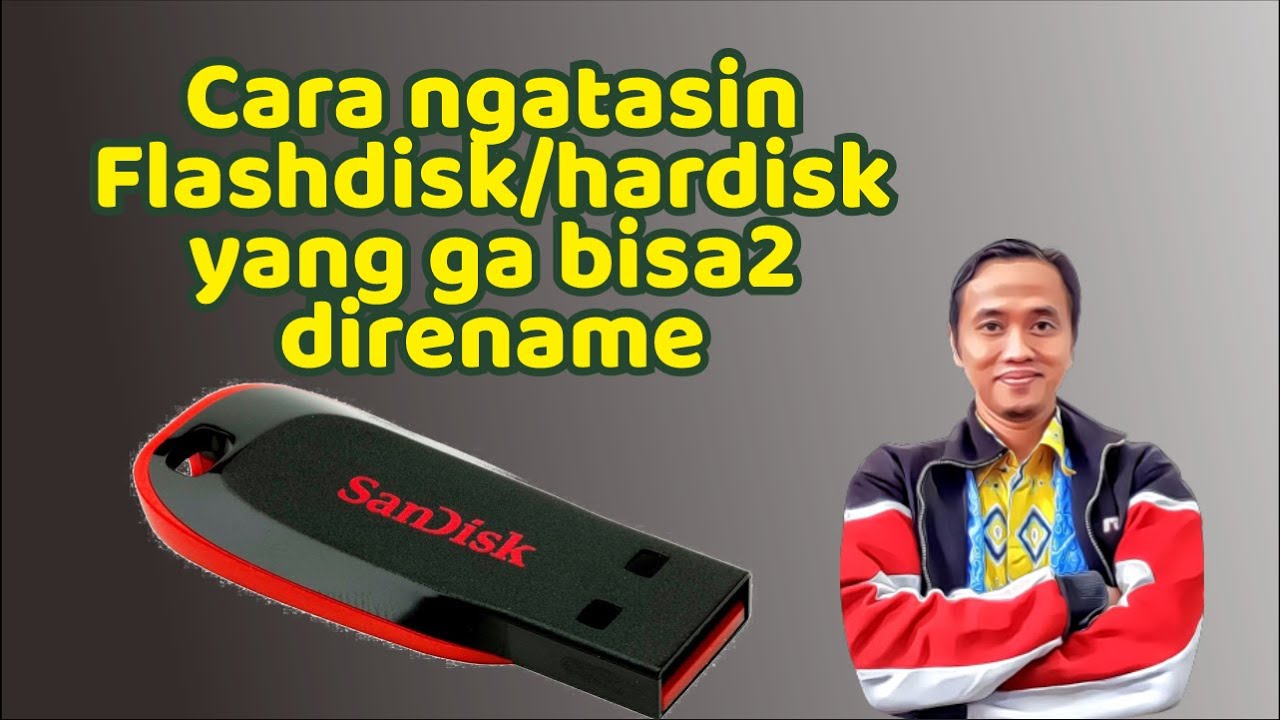cara mengatasi flashdisk tidak bisa di rename - YouTube