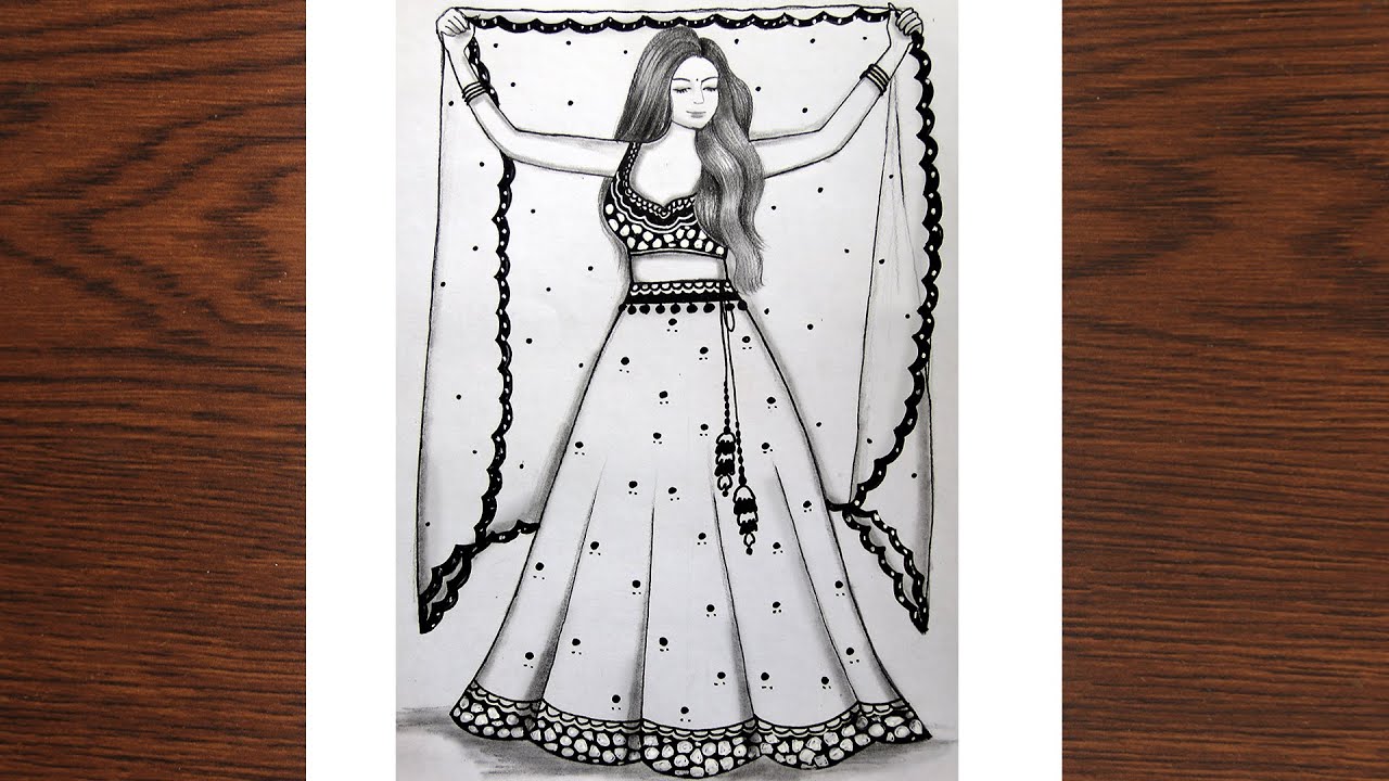 How to Draw a Beautiful Traditional Girl || Pencil sketch of beginner ...