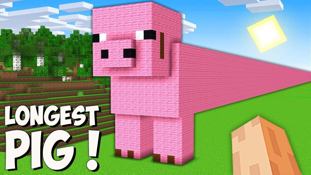 I found THE LONGEST PIG in Minecraft! What is HIDDEN INSIDE THE BIGGEST ...
