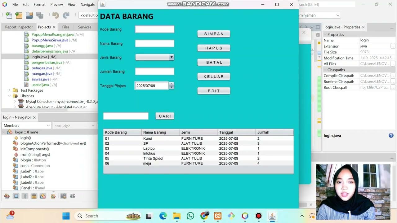 PROGRAM APLIKASI SIPEMBRAS BERBASIS NETBEANS - PEMROGRAMAN VISUAL UNINDRA - YouTube