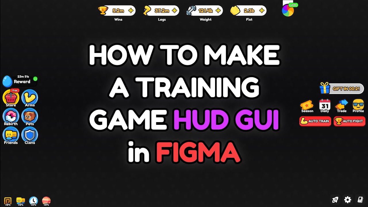 How to make a Training Game Hud Gui in Figma - YouTube
